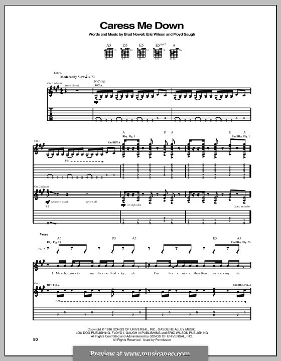 Caress Me Down (Sublime) by B. Nowell, E. Wilson, F. Gaugh on MusicaNeo