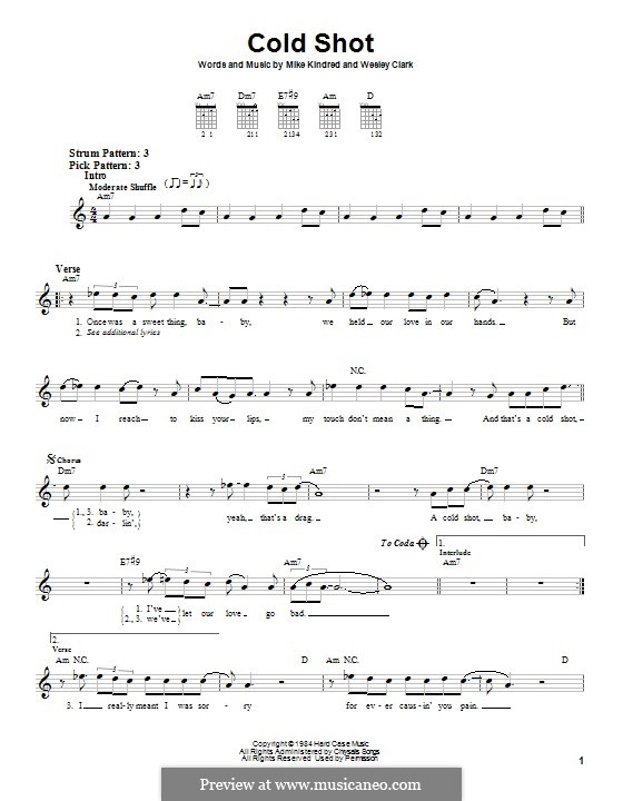 Cold Shot (Stevie Ray Vaughan) by M. Kindred, W. Clark on MusicaNeo