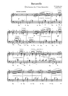 No.6 June (Barcarole) (The Seasons, TH 135 Op.37a) by P. Tchaikovsky on ...