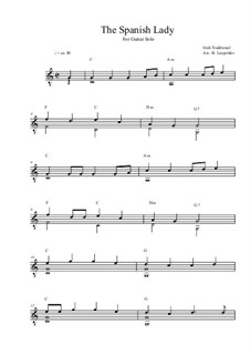 The Spanish Lady by folklore - sheet music on MusicaNeo