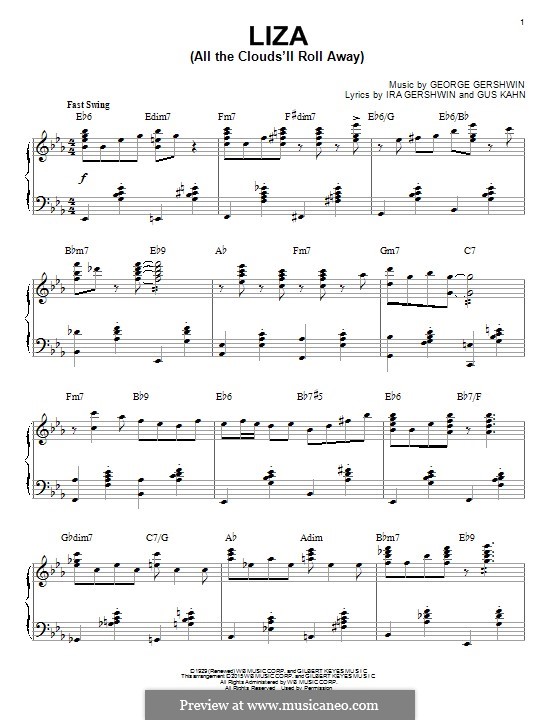 Liza (All the Clouds'll Roll Away) by G. Gershwin on MusicaNeo