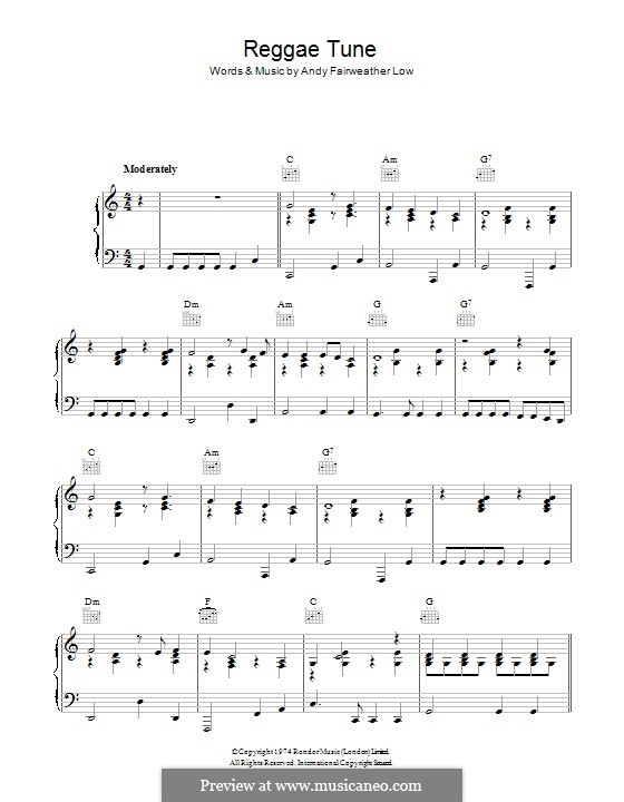 Reggae Tune by A. Fairweather Low - sheet music on MusicaNeo