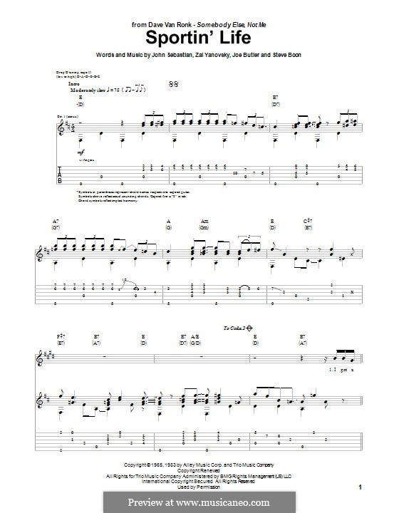 Sportin' Life (The Lovin' Spoonful) by J.B. Sebastian, S. Boone, Joe ...