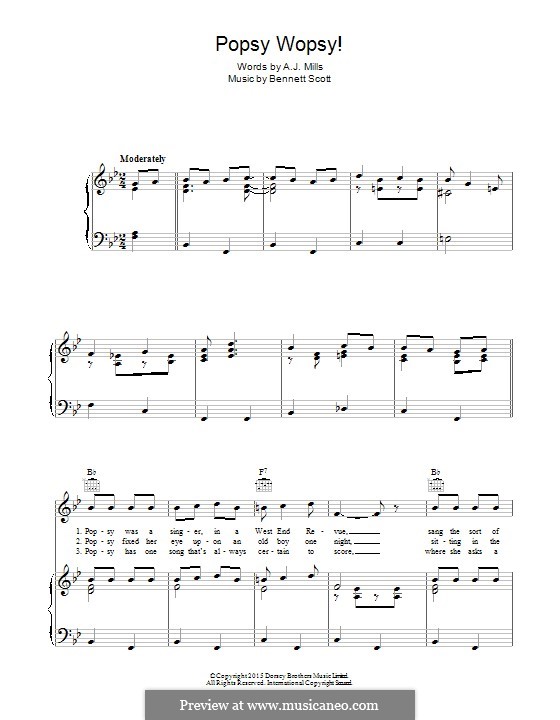 Popsy Wopsy by B. Scott - sheet music on MusicaNeo