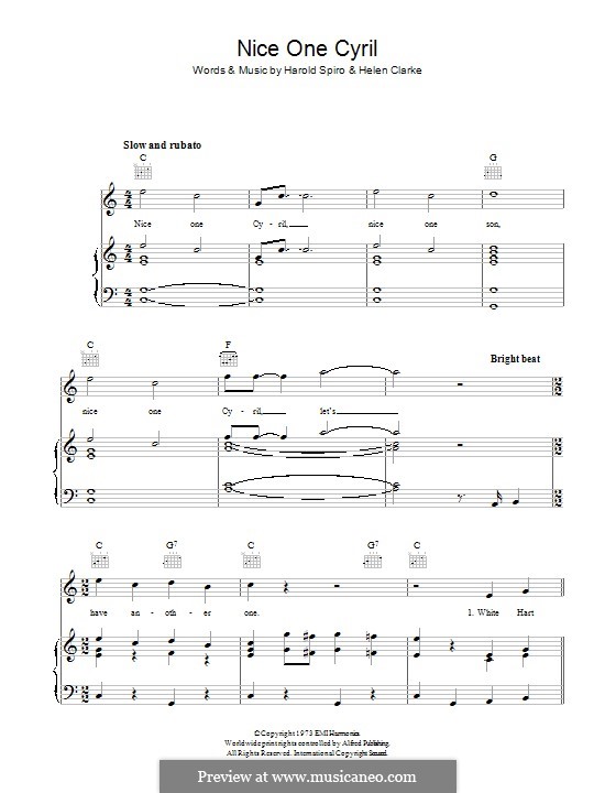 Nice One Cyril by H. Spiro, H. Clarke - sheet music on MusicaNeo