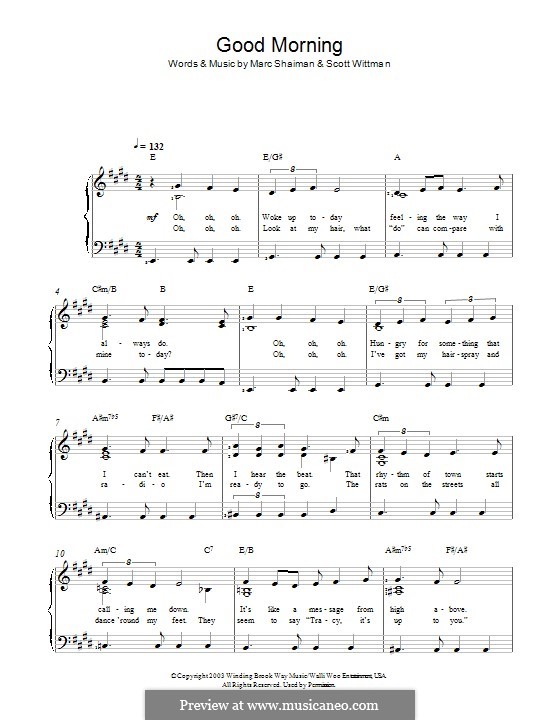 Good Morning Baltimore (from Hairspray) by M. Shaiman on MusicaNeo