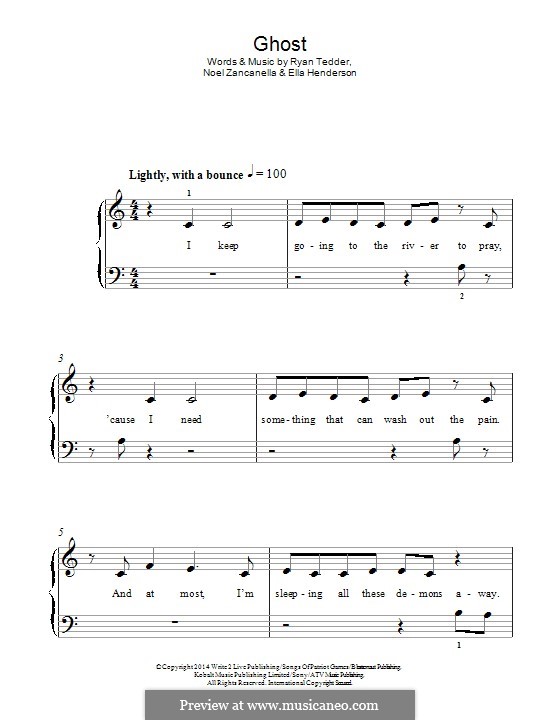 Ghost by N. Zancanella, R.B. Tedder, E. Henderson on MusicaNeo