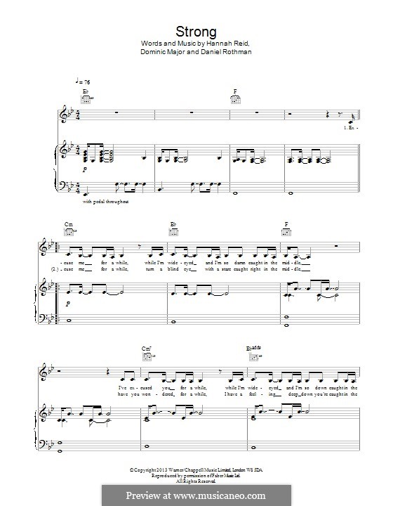 Strong by D. Rothman, H. Reid, D. Major - sheet music on MusicaNeo