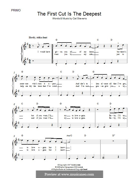 The First Cut Is the Deepest by C. Stevens - sheet music on MusicaNeo