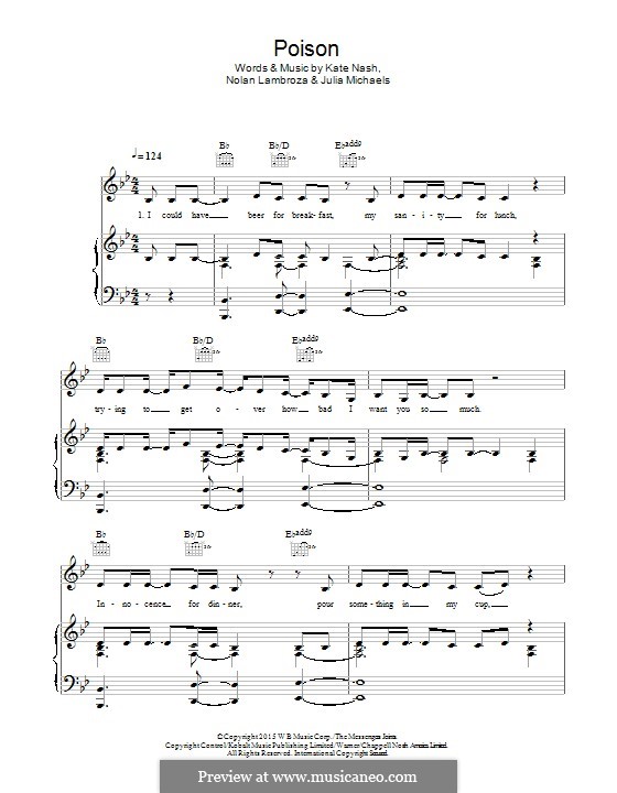 Poison (Rita Ora) by K. Nash, N. Lambroza, J. Michaels on MusicaNeo