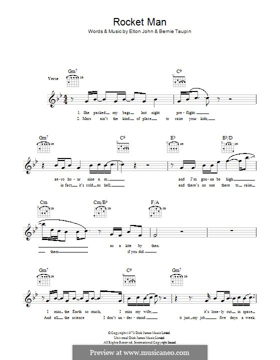 Rocket Man (I Think It's Gonna Be a Long Long Time) by E. John on MusicaNeo