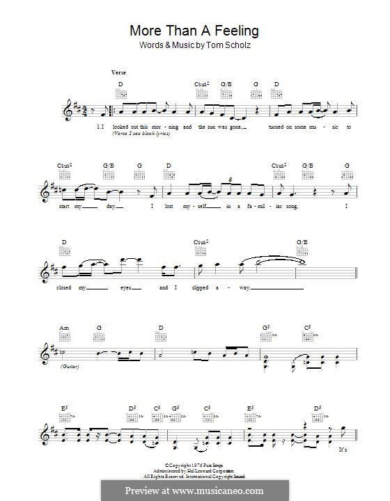 More Than a Feeling (Boston) by T. Scholz - sheet music on MusicaNeo
