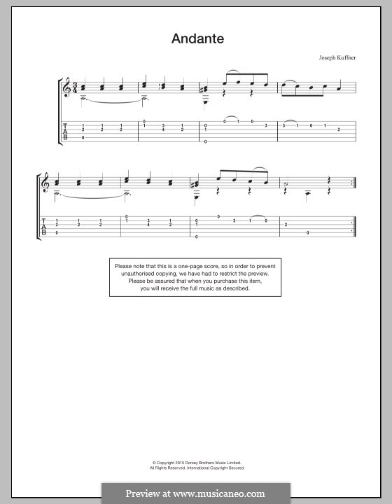 Andante by J. Küffner - sheet music on MusicaNeo