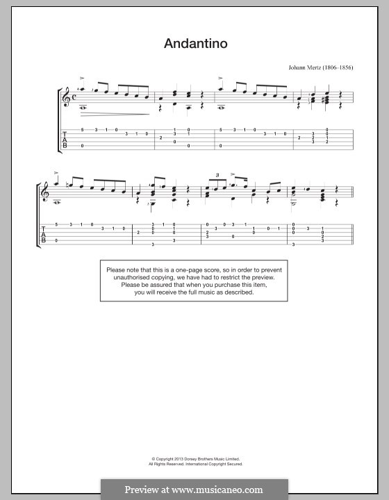 Andantino by J.K. Mertz - sheet music on MusicaNeo