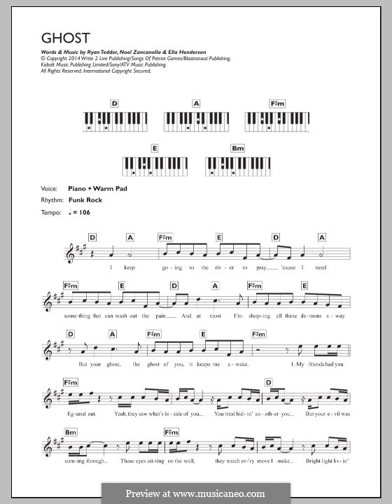 Ghost by N. Zancanella, R.B. Tedder, E. Henderson on MusicaNeo