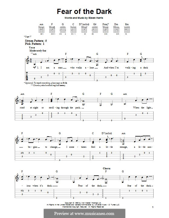 Fear of the Dark (Iron Maiden) by Steve Harris - sheet music on MusicaNeo