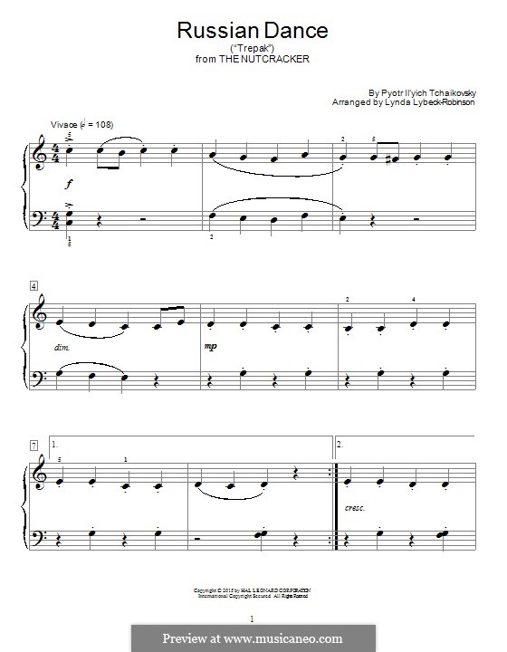 No.4 Russian Dance (Trepak) (The Nutcracker. Suite, TH 35 Op.71a) by P. Tchaikovsky on MusicaNeo