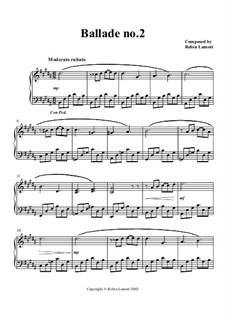 Ballade No.2 by R. Lamott - sheet music on MusicaNeo