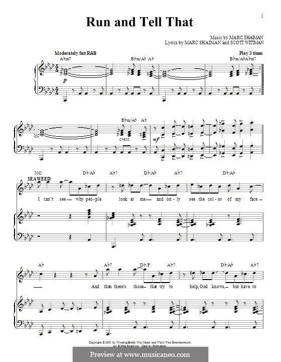 Run and Tell That (from Hairspray) by M. Shaiman - sheet music on MusicaNeo