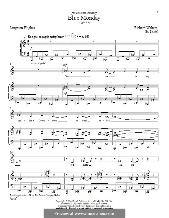 Blue Monday by R. Walters - sheet music on MusicaNeo