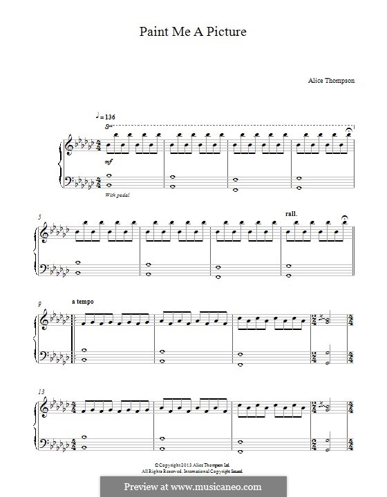 Paint Me a Picture by A. Thompson - sheet music on MusicaNeo