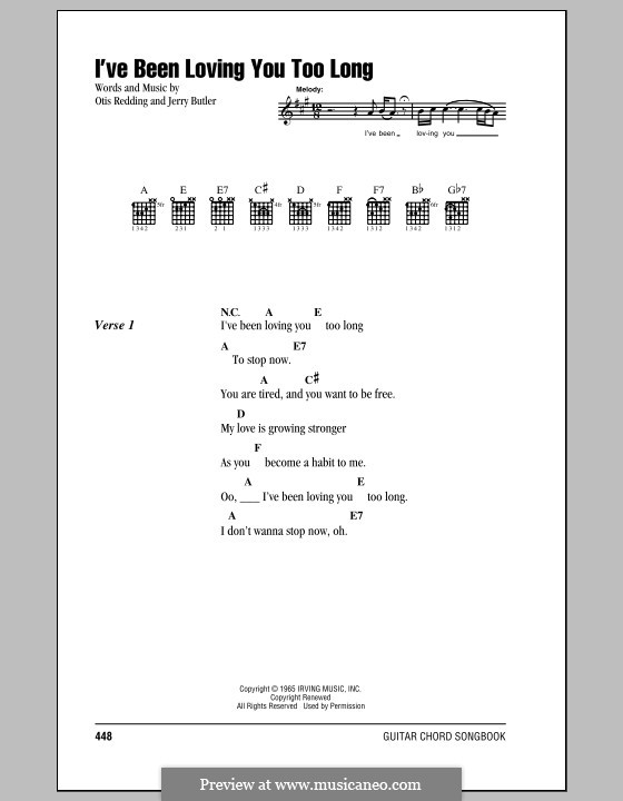 I've Been Loving You Too Long by J. Butler, O. Redding on MusicaNeo I've Been Loving You Too Long by J. Butler, O. Redding on MusicaNeo