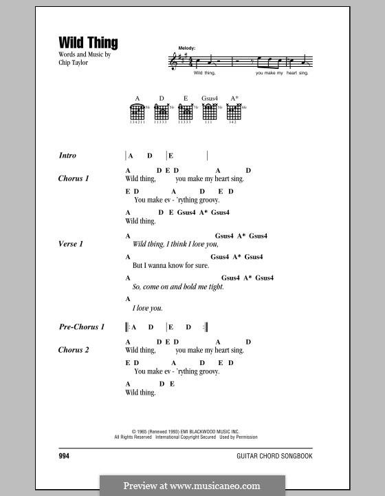 Wild Thing Guitar Chords