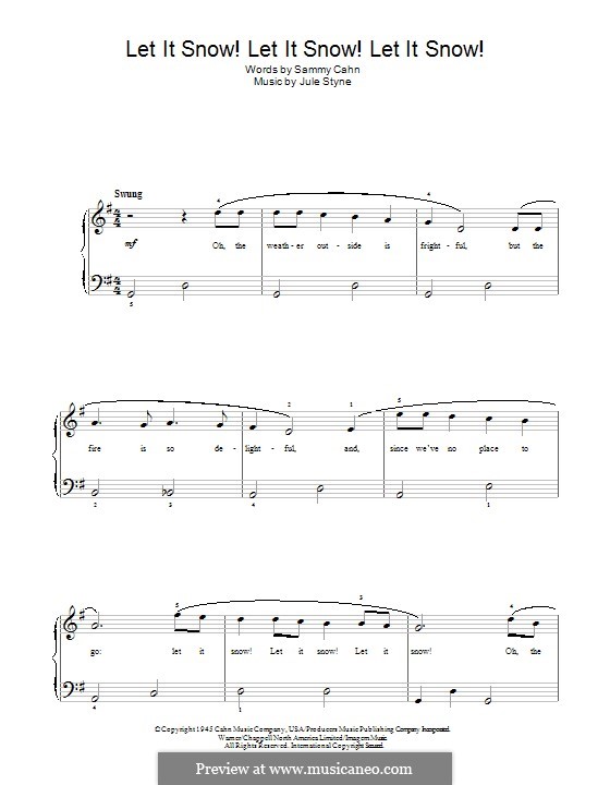 Piano version (Let It Snow! Let It Snow! Let It Snow!) by J. Styne on ...