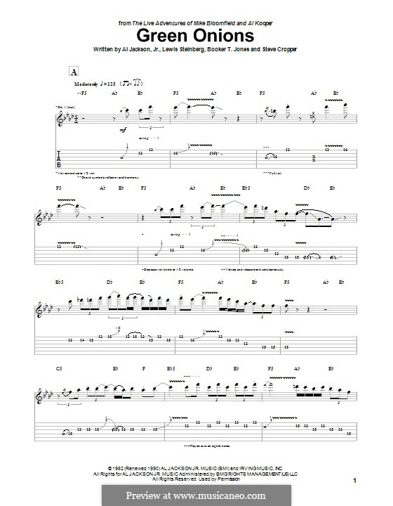 Green Onions (Booker T. & The MG's) by A. Jackson Jr., B.T. Jones, L ...