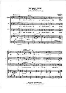 Bayom Hahu by B. Shur - sheet music on MusicaNeo