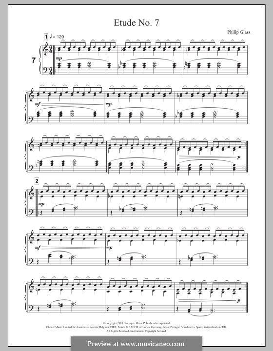 Etude No.7 by P. Glass - sheet music on MusicaNeo Etude No.7 by P. Glass - sheet music on MusicaNeo