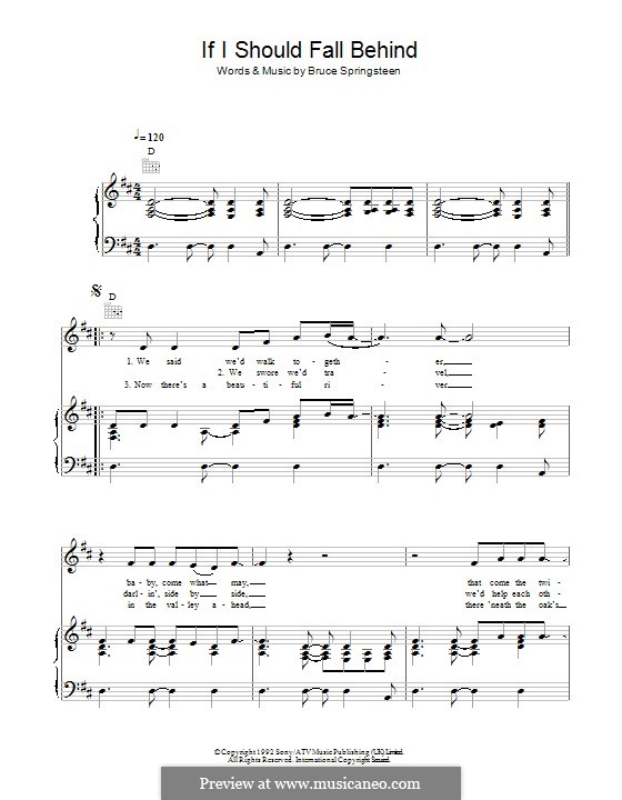 If I Should Fall Behind by B. Springsteen - sheet music on MusicaNeo