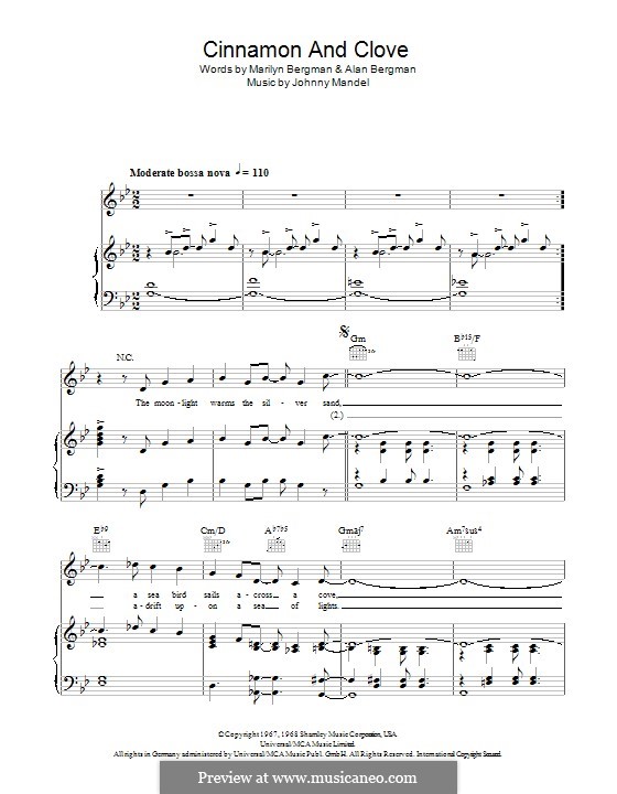 Cinnamon and Clove by J. Mandel - sheet music on MusicaNeo