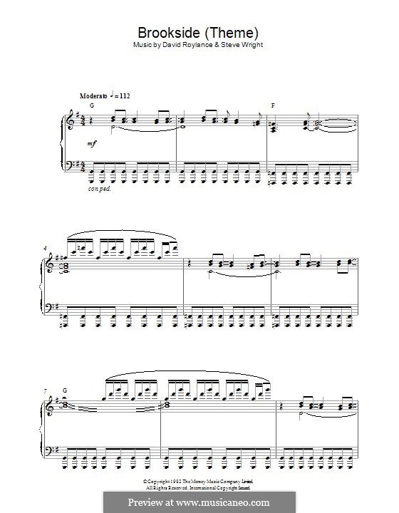 Brookside (Theme) by D. Roylance, S. Wright - sheet music on MusicaNeo