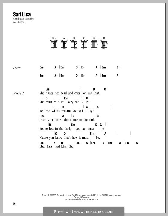 Sad Lisa by C. Stevens - sheet music on MusicaNeo