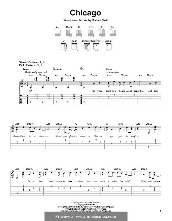Chicago (Crosby, Stills & Nash) by G. Nash - sheet music on MusicaNeo