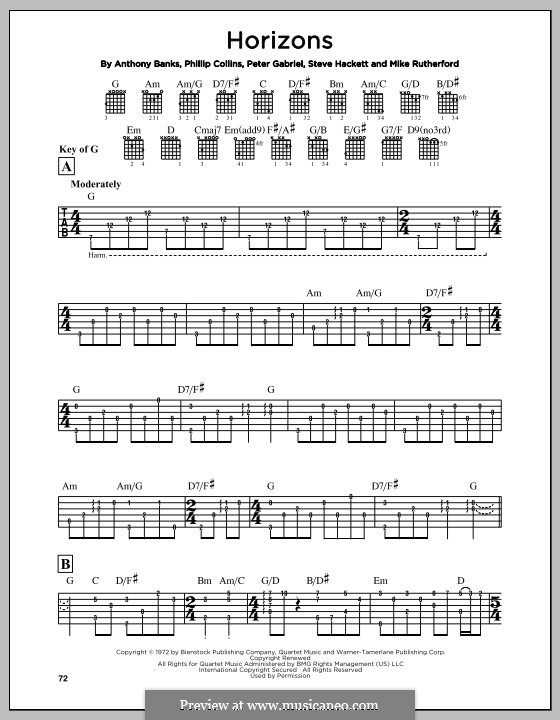 Horizons (Genesis) by T. Banks, M. Rutherford, S. Hackett on MusicaNeo