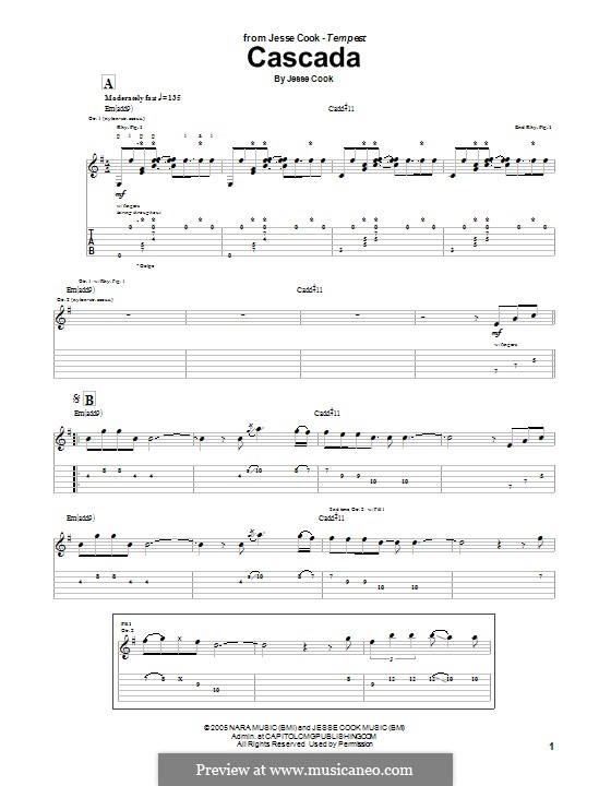 Cascada by J. Cook - sheet music on MusicaNeo