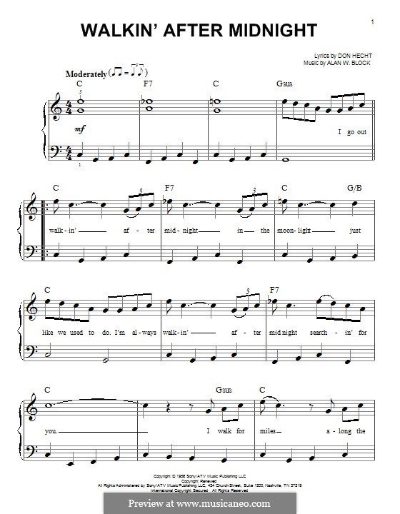 Walkin' After Midnight (Patsy Cline) by A.W. Block on MusicaNeo