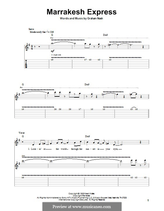 Marrakesh Express (Crosby, Stills & Nash) by G. Nash on MusicaNeo