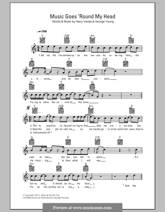 Music Goes 'Round My Head (The Easybeats) by G. Young, H. Vanda on ...