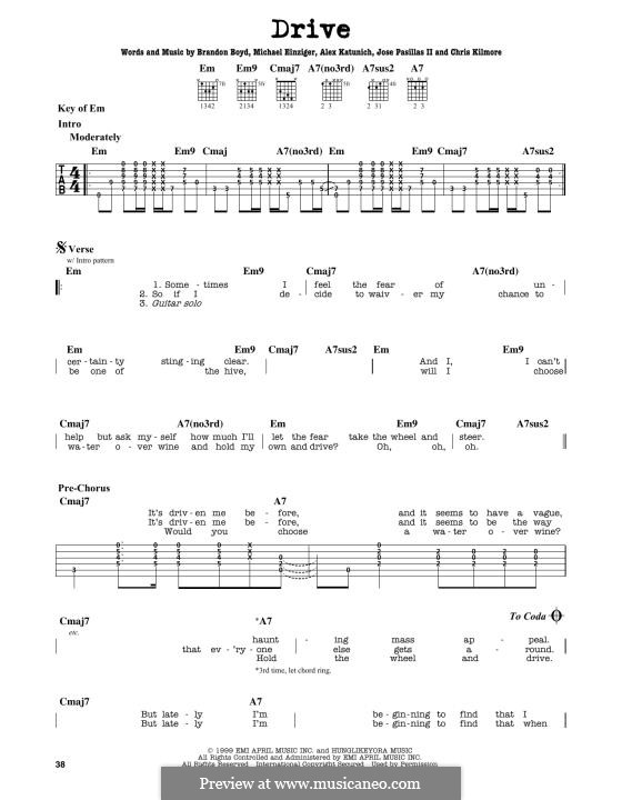 Drive (Incubus) by A. Katunich, B. Boyd, C. Kilmore, J. Pasillas II, M ...
