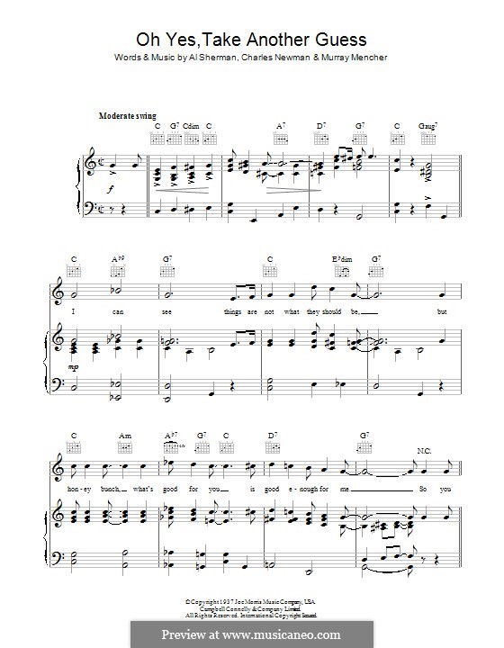 Oh Yes, Take Another Guess by A. Sherman, C. Newman, M. Mencher on ... Oh Yes, Take Another Guess by A. Sherman, C. Newman, M. Mencher on ...