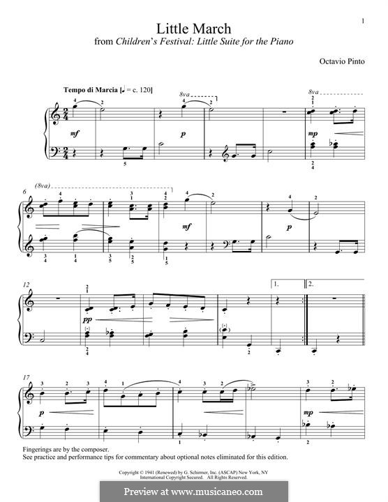 Little March by O. Pinto - sheet music on MusicaNeo