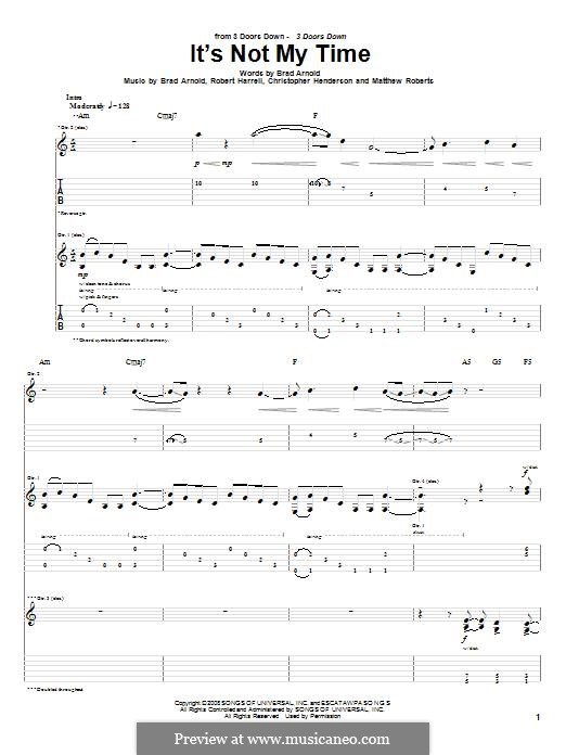 It's not My Time (3 Doors Down) by B. Arnold, C. Henderson, M. Roberts ...