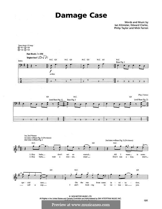 Damage Case (Metallica) by E. Clarke, I. Kilmister, M. Farren, P ...