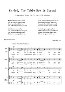 My God, thy table now is spread by J. Yakkey - sheet music on MusicaNeo