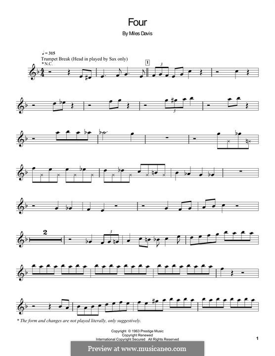 Four by M. Davis - sheet music on MusicaNeo