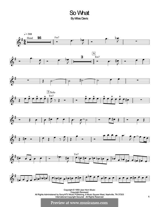 So What by M. Davis - sheet music on MusicaNeo
