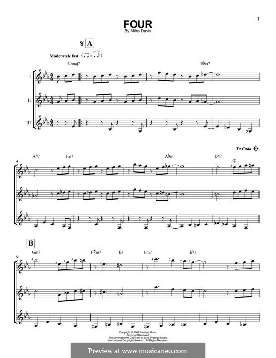 Four by M. Davis - sheet music on MusicaNeo